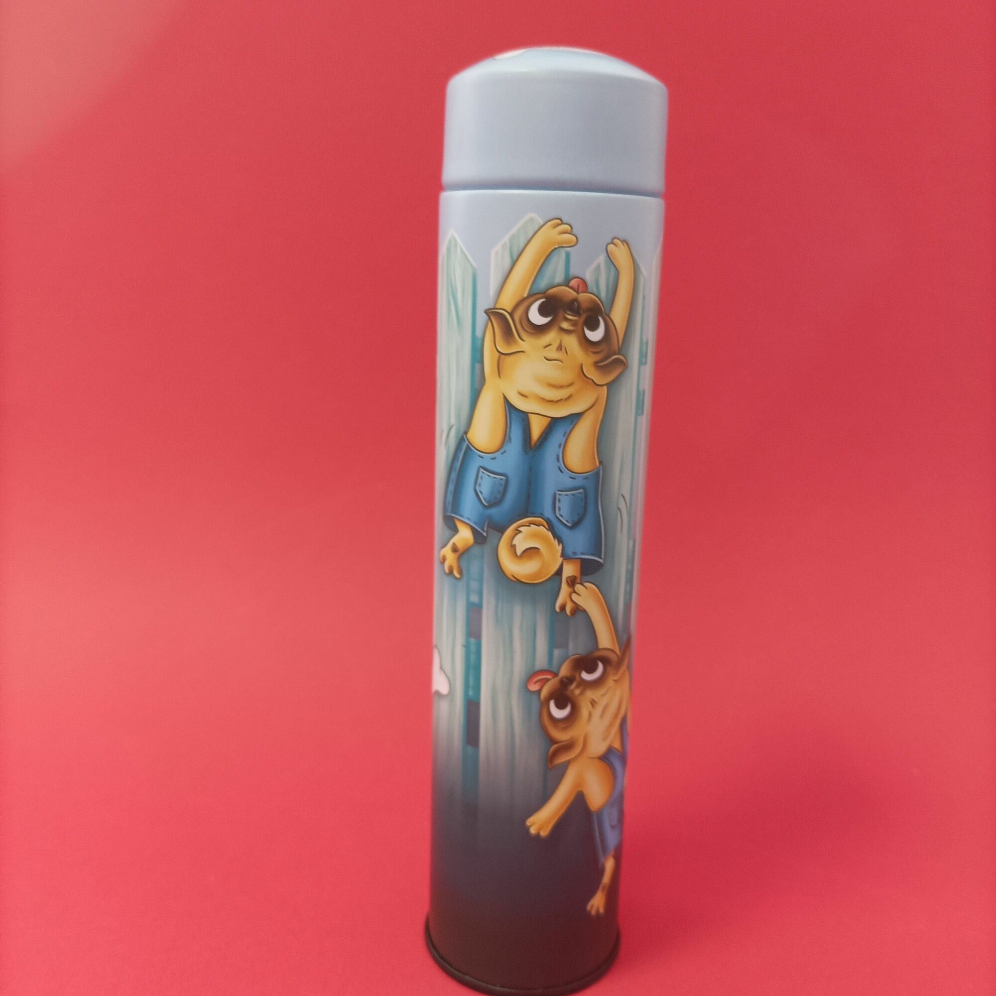 Пенал "Мопсы", 1 отделение, 19,5*4,7 см, металический