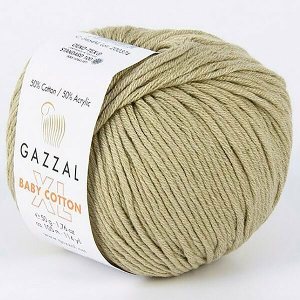 Пряжа Gazzal BABY COTTON XL 3464 льняной (5 мотков)