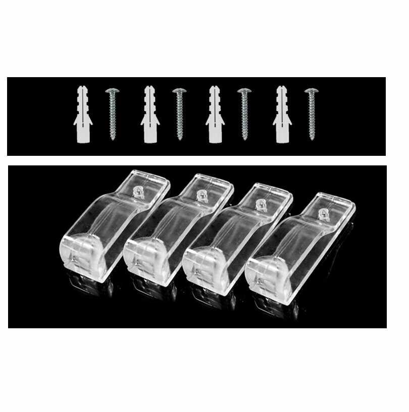 Фиксированные крюки для рулонных штор штор штор штор штор стяжные аксессуары пластиковые крючки прозрачные рулонные