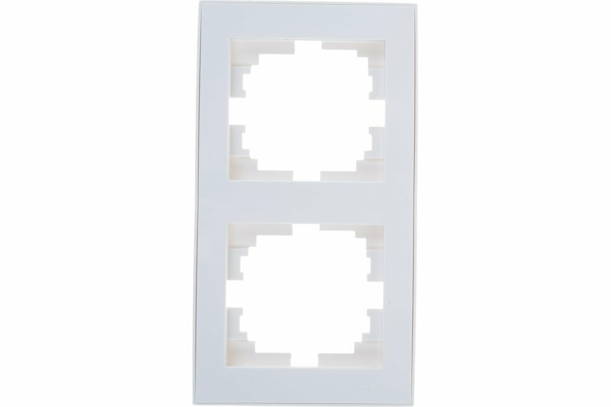 Двойная вертикальная рамка LEZARD RAIN белый поликарбонат IP20 153×80×10 мм
