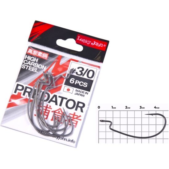Крючки офсетные Lucky John LJ LJHP350 размер 003/0 6шт.