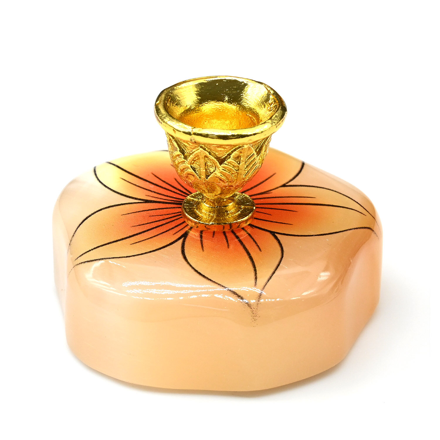 Подсвечник церковный из селенита цветок №14, 48*48*31мм