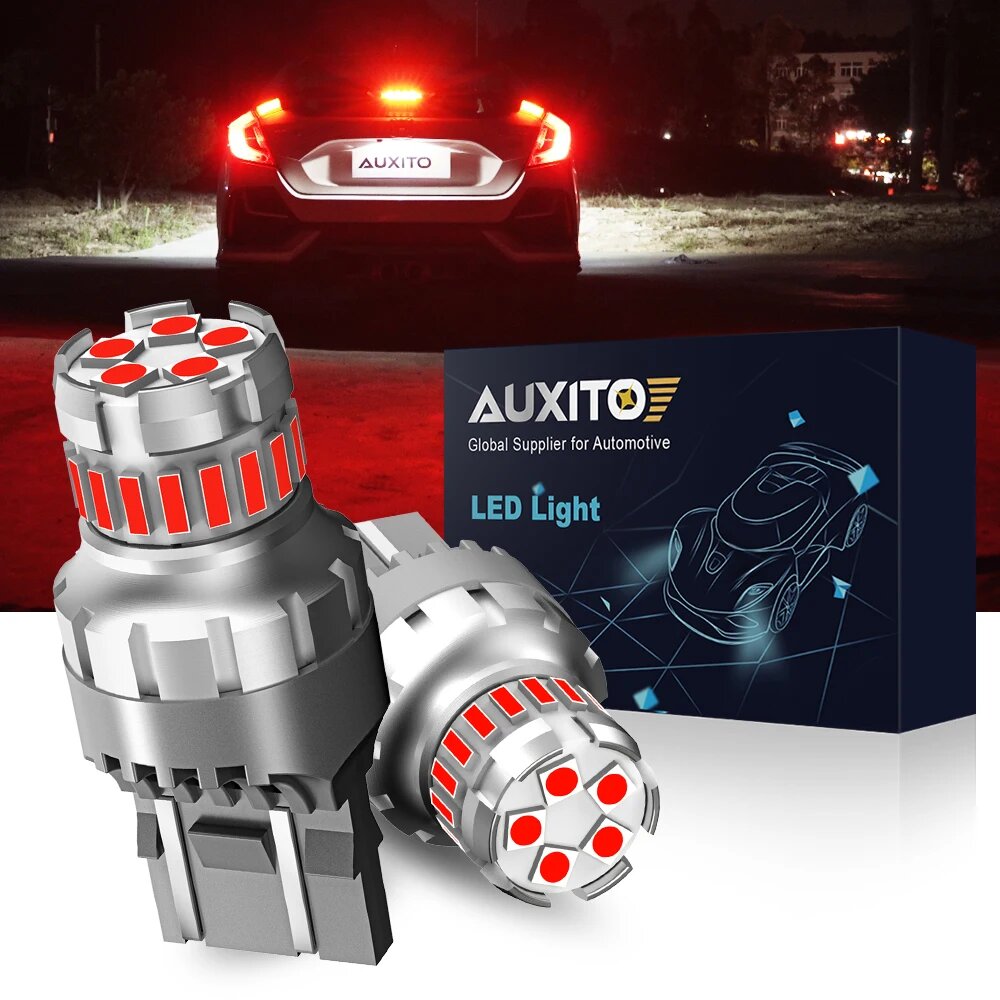 AUXITO T25 3156 3157 Светодиодная лампа 3057 P27/7W Светодиодная сигнальная лампа Canbus DC 12 В Белый Янтарный Красный Автомобильный парковочный задний стоп-сигнал DRL Red, 3157 P27/7W T25