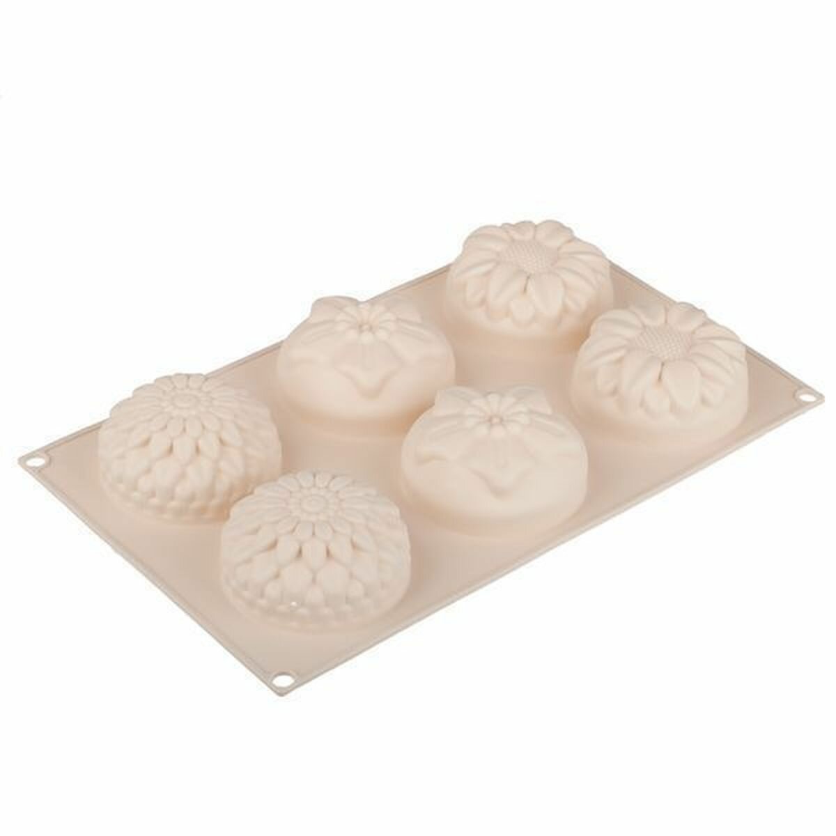 Форма силиконовая 6 ячеек, 28x16,5x3см "Цветы", Vetta (цвет в ассортименте) 1шт. (цена за 1 шт.)