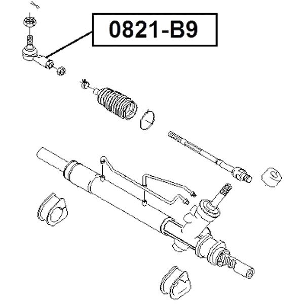 ASVA 0821-B9 (34141AC010 / 34141AC0109E) наконечник рулевой