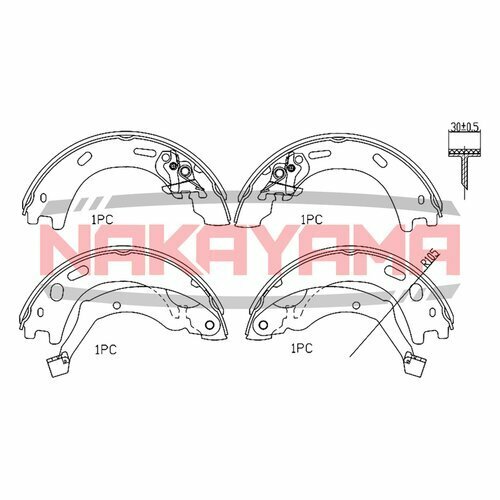 Колодки тормозные барабанные задние LAND ROVER DISCOVERY II, RANGE ROVER SPORT (LS) Nakayama HS7271NY