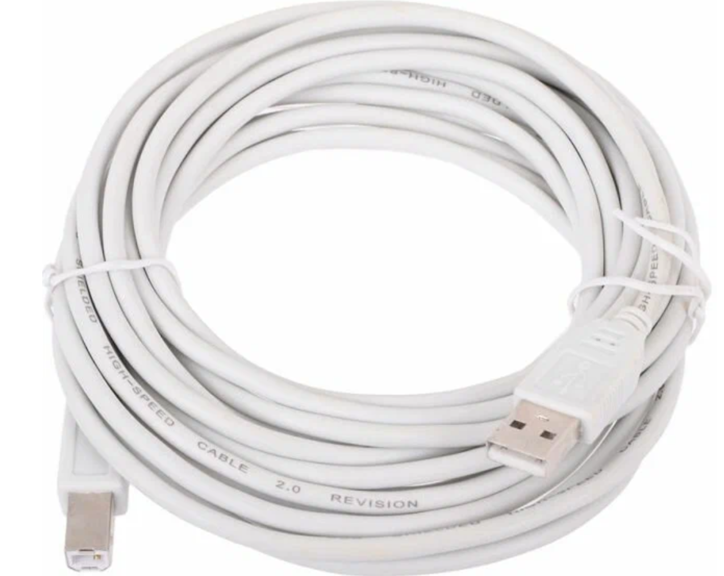 Кабель TELECOM USB2 AM-BM 1.8M TC6900-1.8M, белый