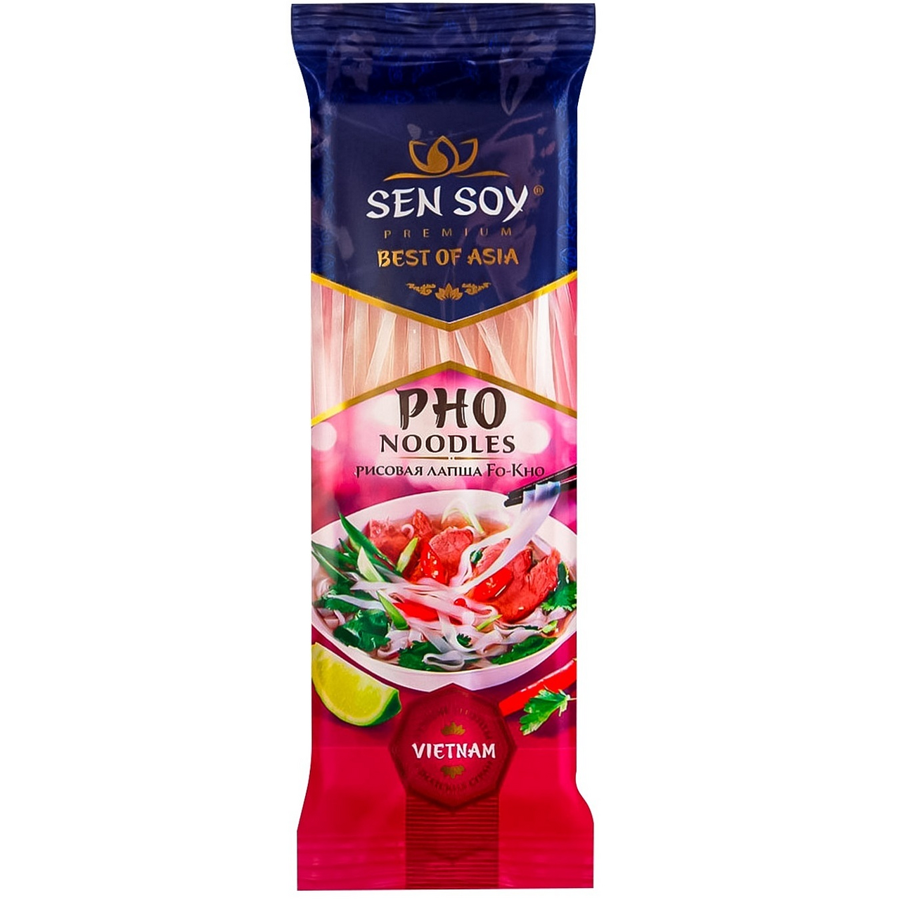 Упаковка из 24 штук Лапша SEN SOY рисовая "Pho noodles" 200г Вьетнам