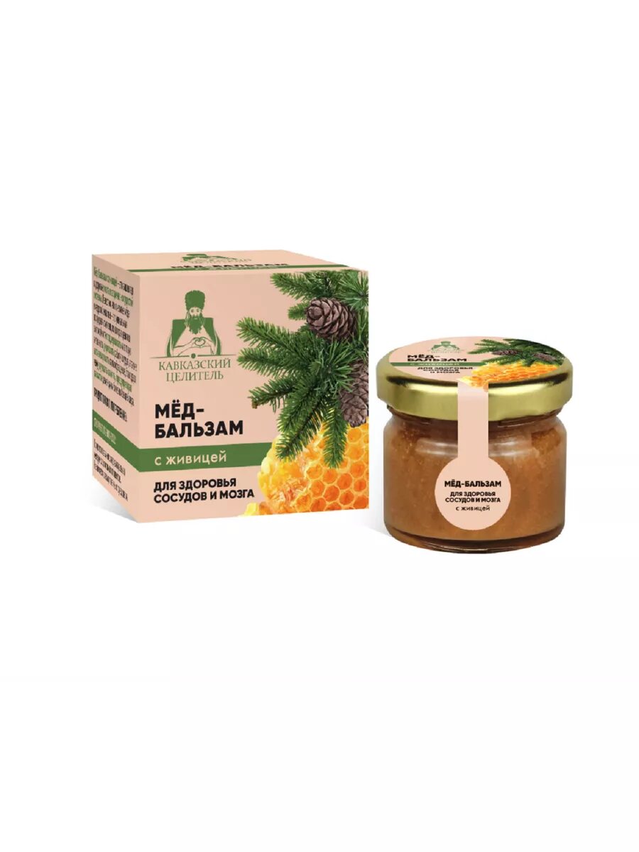 Мёд-бальзам с живицей, для здоровья мозга и сосудов, 30 г