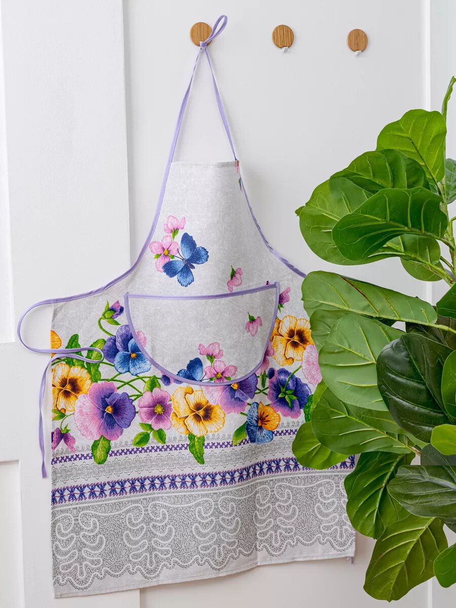 DOLLTALL / Фартук кухонный / Фартук с карманом / универсальный размер 42-54 / подарок для любимых женщин