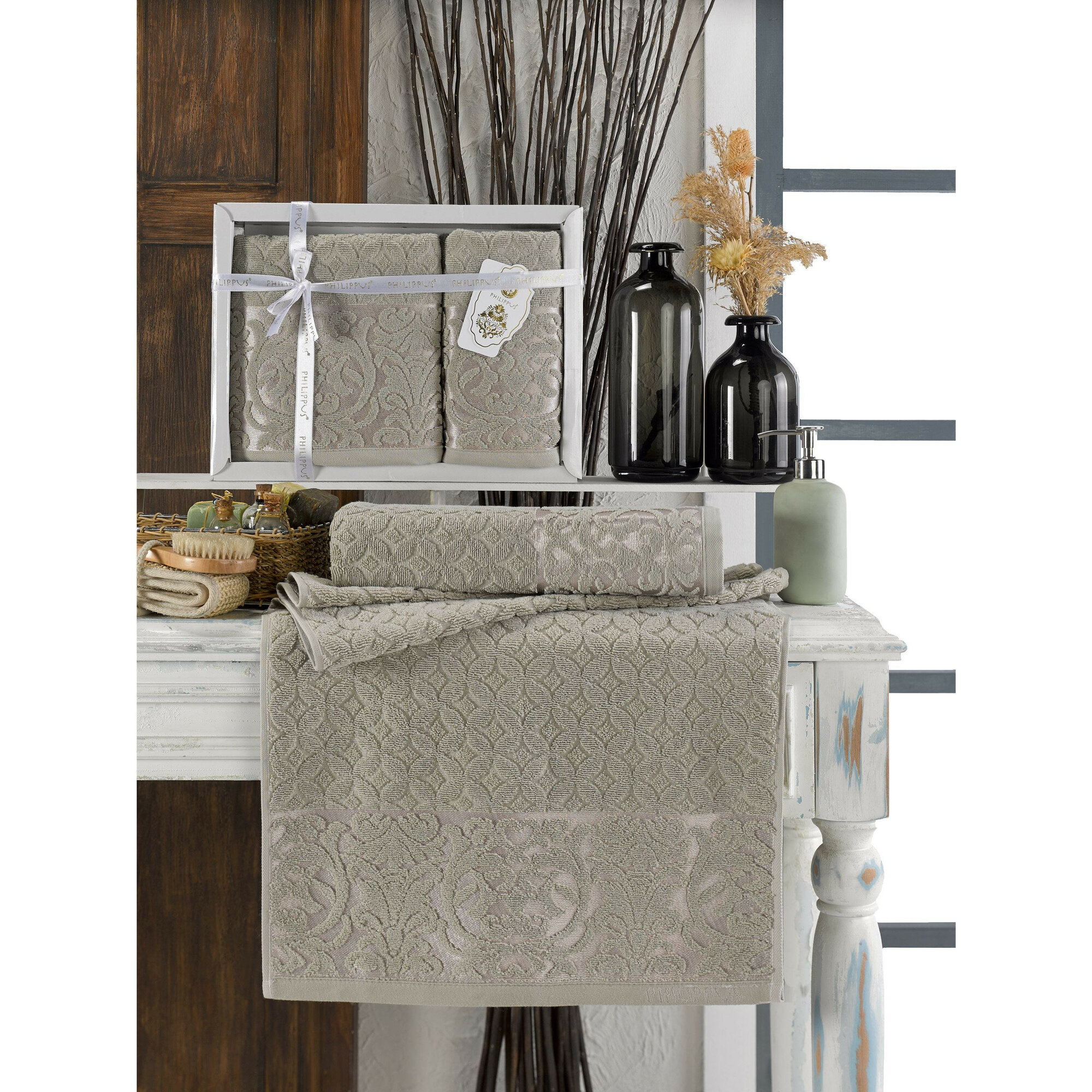 Набор полотенец PHILIPPUS (50x90/70х140) 2 предмета DENISE бежевый