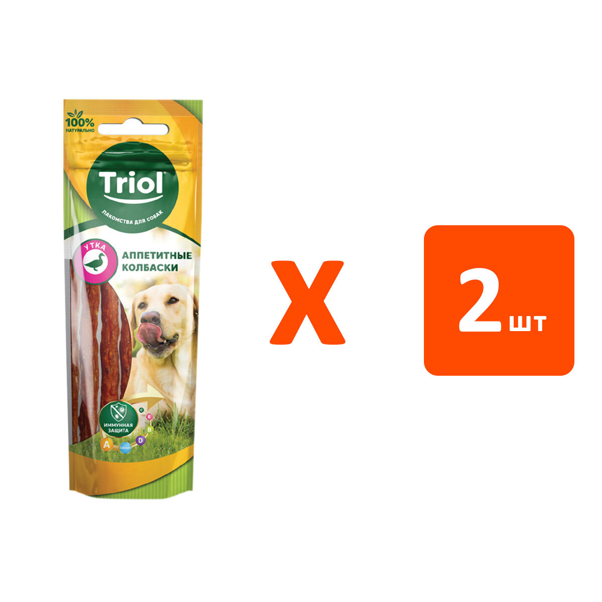 Лакомство TRIOL для собак колбаски аппетитные с уткой 40 гр (1 шт х 2)