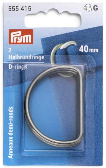 Полукольца 40мм, сплав цинка, оружейного металла, 2шт в упаковке PRYM 555415