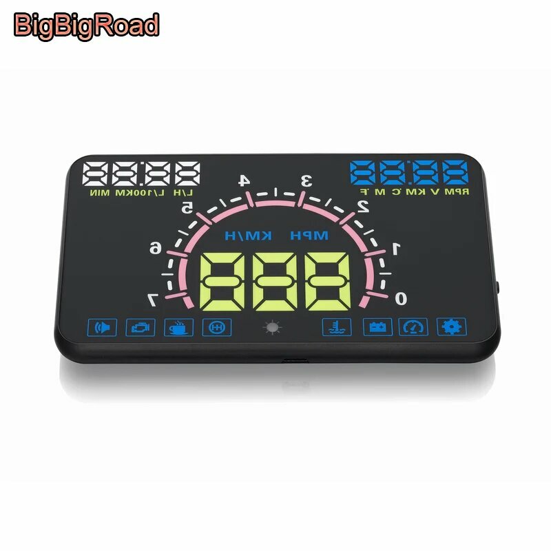 BigBigRoad для Ford Expedition Escape Edge EcoSport Kuga F150 F-150 Mustang автомобильный OBD2 HUD проектор на лобовом стекле