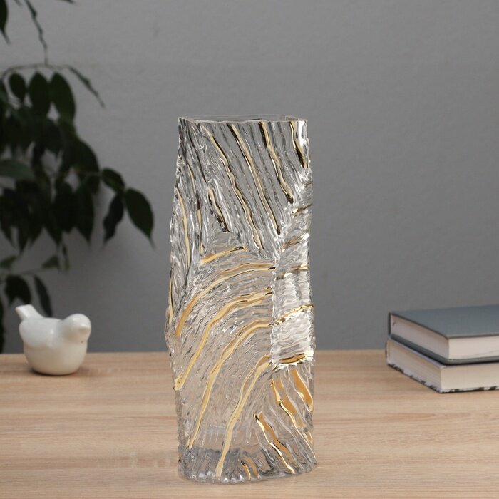 Ваза настольная «Милагрос», грация галант, d=7 см, 24×11 см, стекло, прозрачная