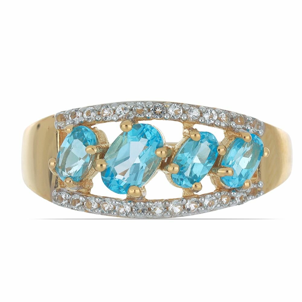 Кольцо, серебро, 925 проба, топаз