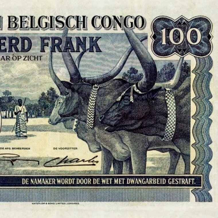 100 франков 1947 Бельгийское Конго, сувенирная копия, банкноты и купюры редкие коллекционные