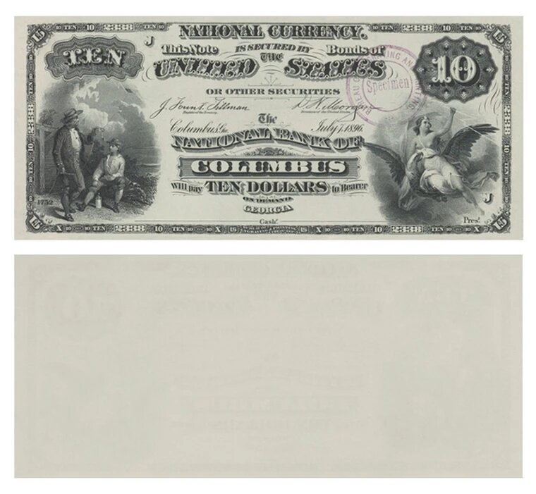 10 долларов 1896 США Джорджия, Columbus, сувенирная копия, банкноты и купюры редкие коллекционные