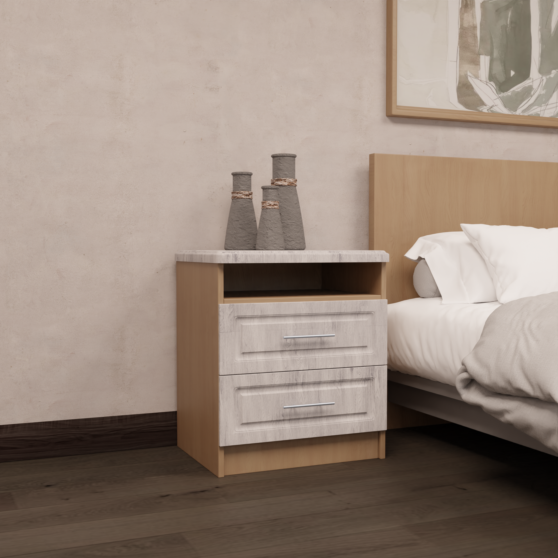 Тумба прикроватная Мебельная фабрика "веста" "Катерина", 2 ящика, лиственница камчатская