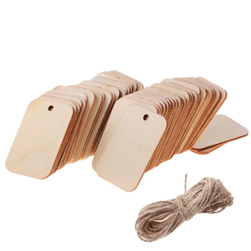 Деревянные бирки из натурального дерева 25/50 шт 34x52mm 50pcs