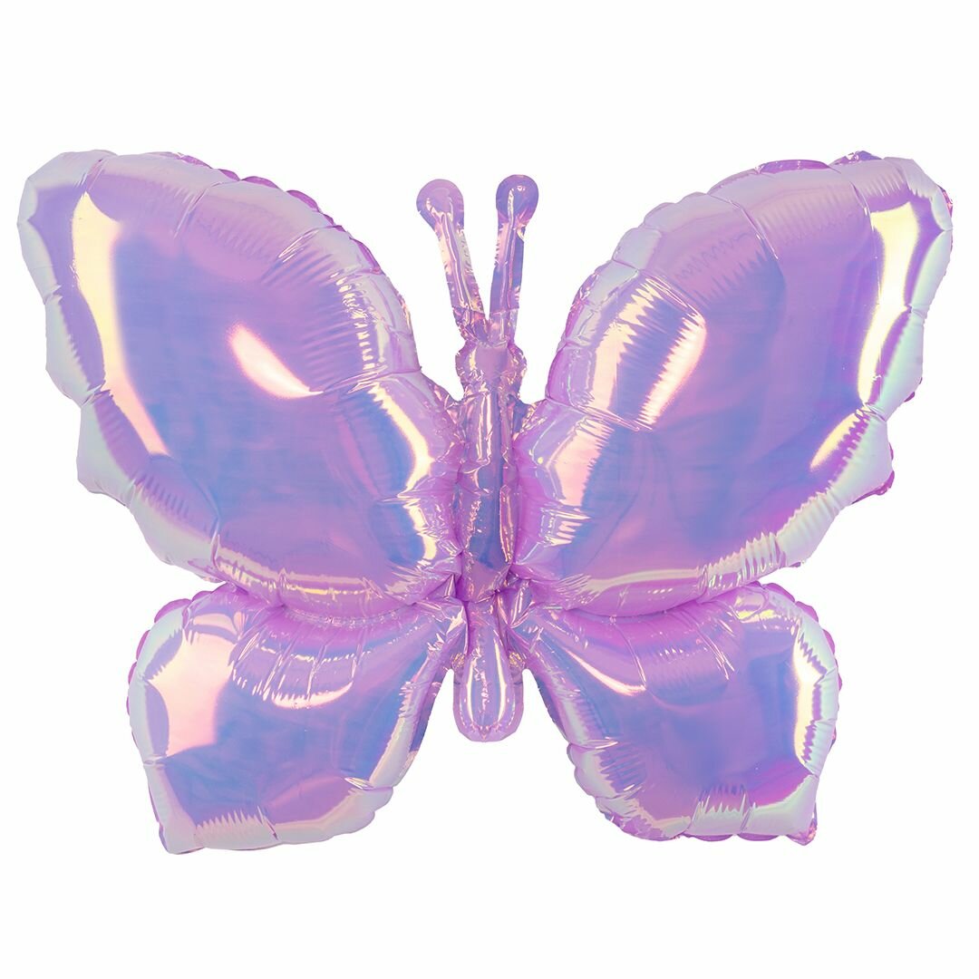 Шар воздушный Falali фольгированный 26", 66 см Фигура, Бабочка, надув воздухом, сиреневый, хамелеон