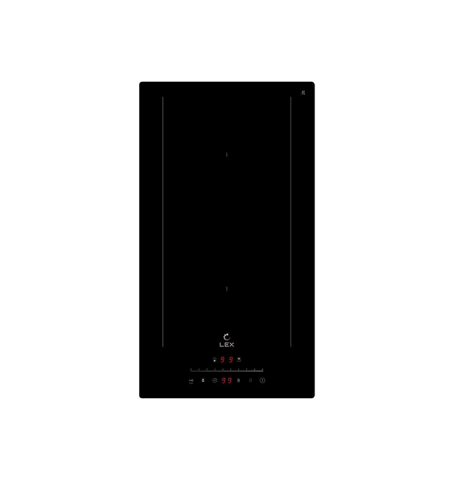 Варочная панель LEX EVI 321A BL, индукционная, 2 конфорки, сенсорное управление, чёрная