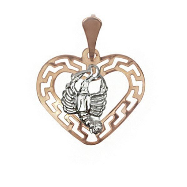 Подвеска, красное золото, 585 проба