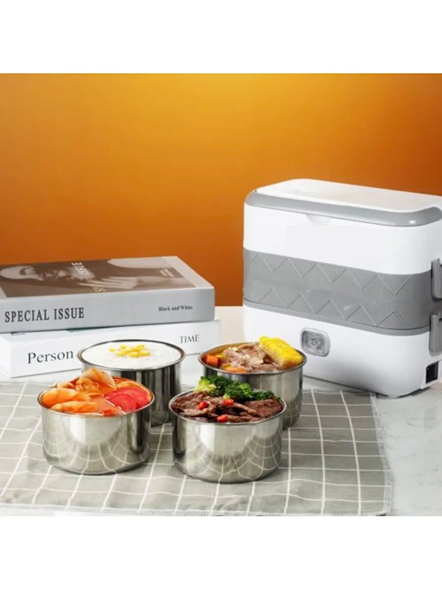 Ланч бокс с подогревом двухуровневый