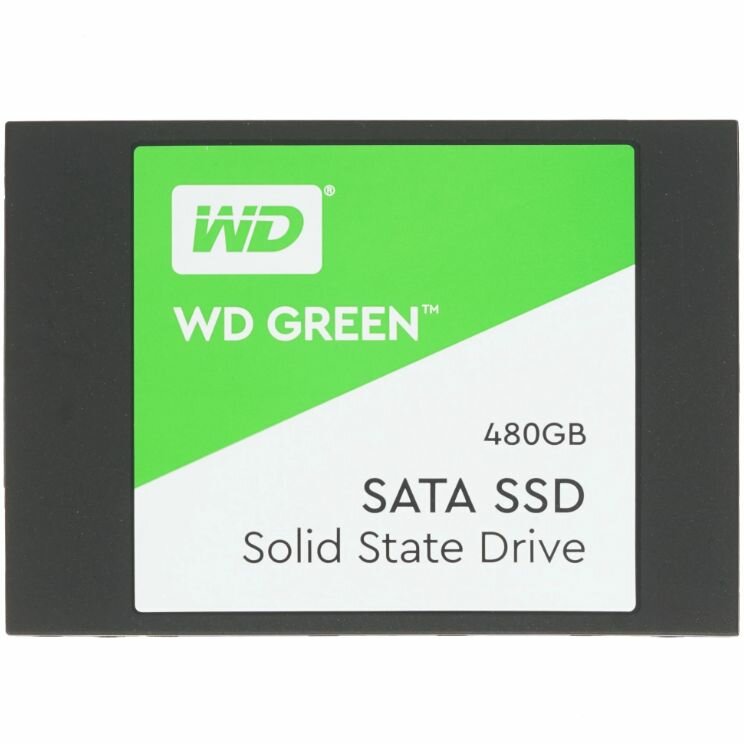 480 ГБ 2.5" SATA накопитель WD Green (WDS480G2G0A) - SATA III, чтение - 545 Мбайт/сек, запись - 545 Мбайт/сек, TLC 3D NAND