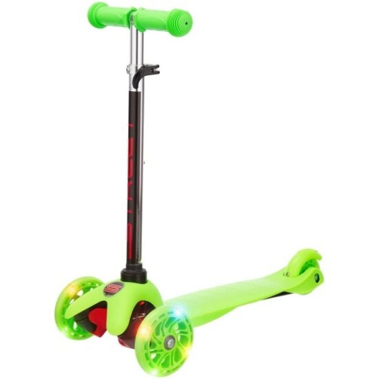 Самокат трехколесный Street SLIDER IT33G колеса PU со светом, цвет зелёный