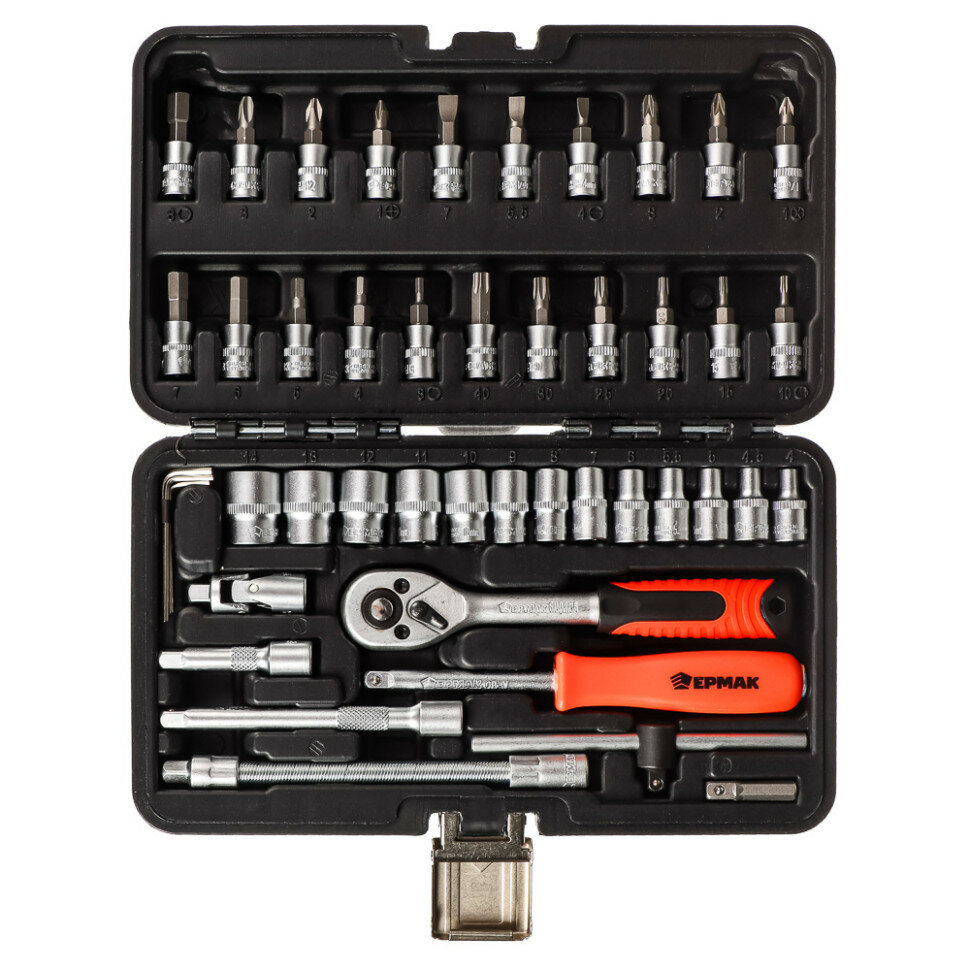 Ермак 736-053, Набор инструментов, 46 предметов, профессиональный