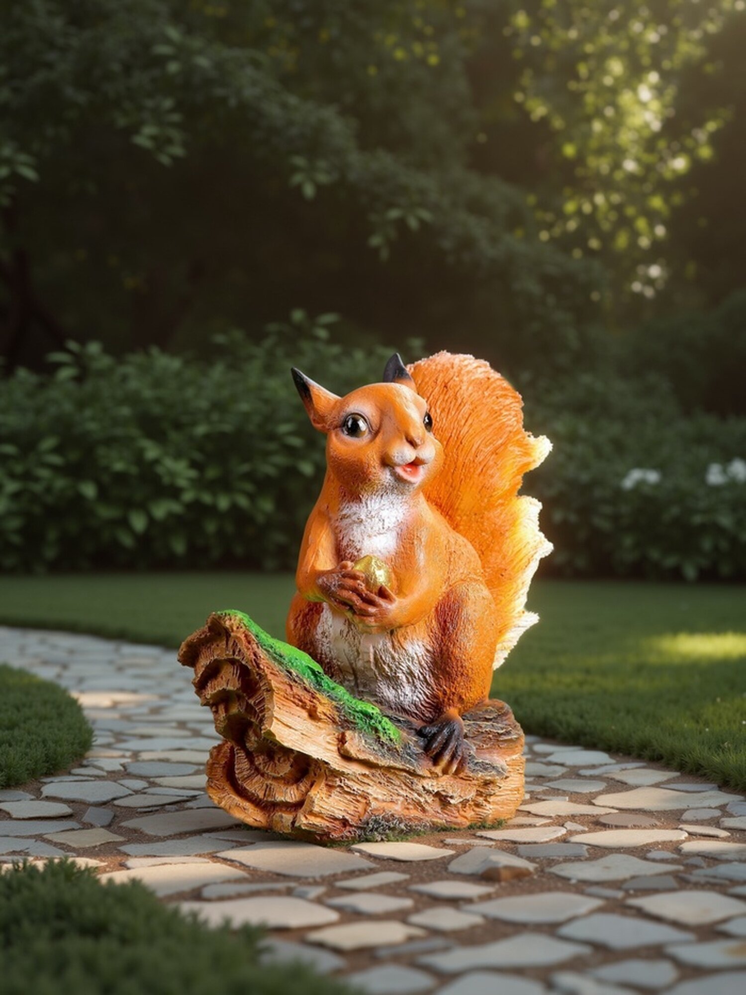 Садовая фигура Хорошие сувениры "Белочка с орешком", полистоун, 25 см