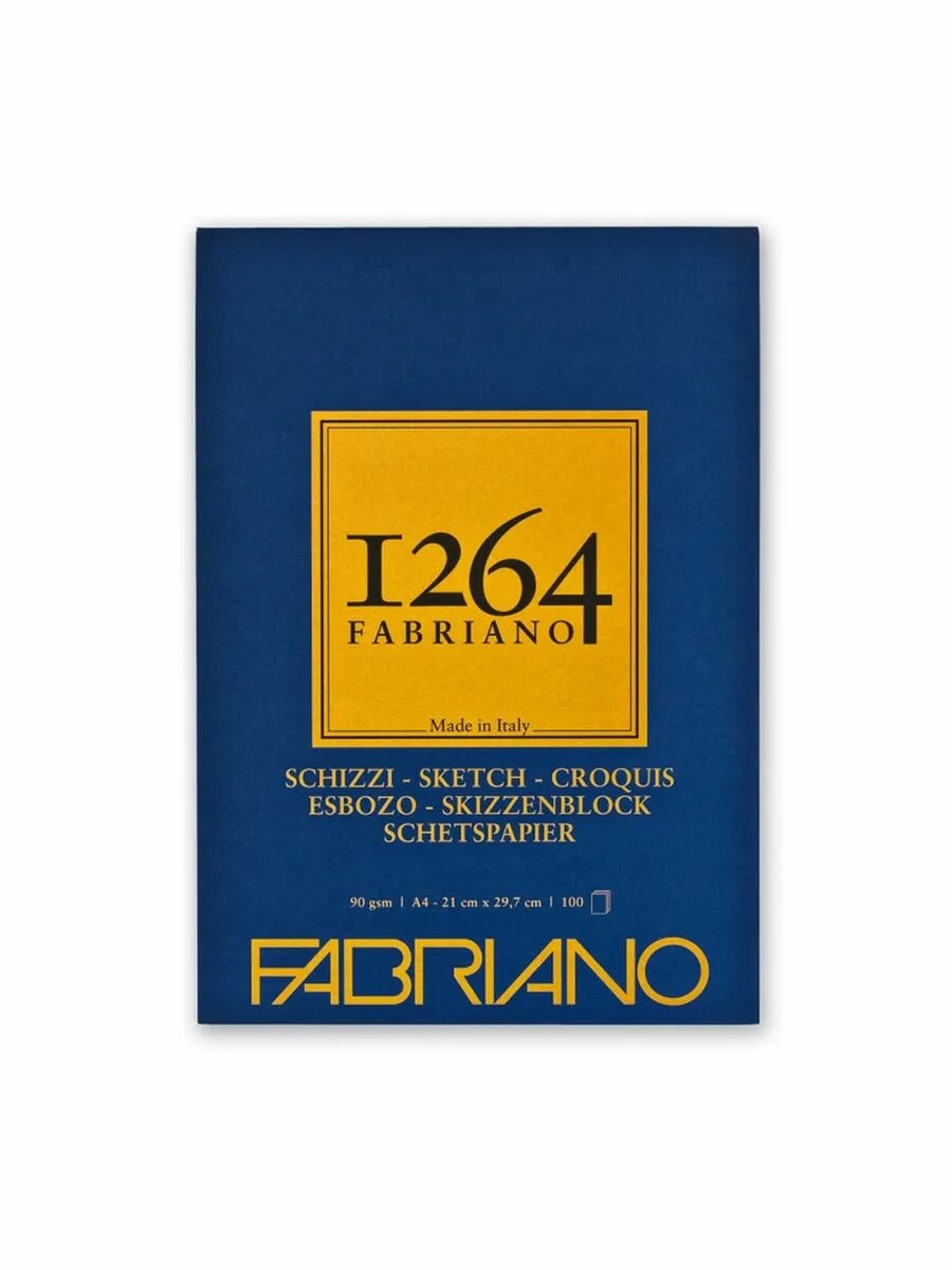 FABRIANO 1264 альбом для графики 90 г/м2, 100 листов 21 х 29.7 см, склейка по одной стороне, 19100632