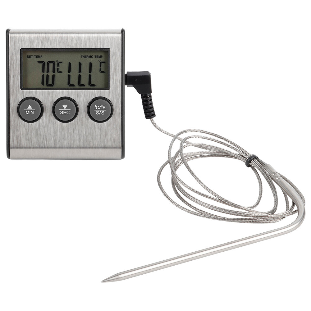 Digital Meat Thermometer, Probe Design BBQ Food Thermometer 5.7 X 2.9 0.9 In for Cooking and Grilling Smoker Barbecue, Oven