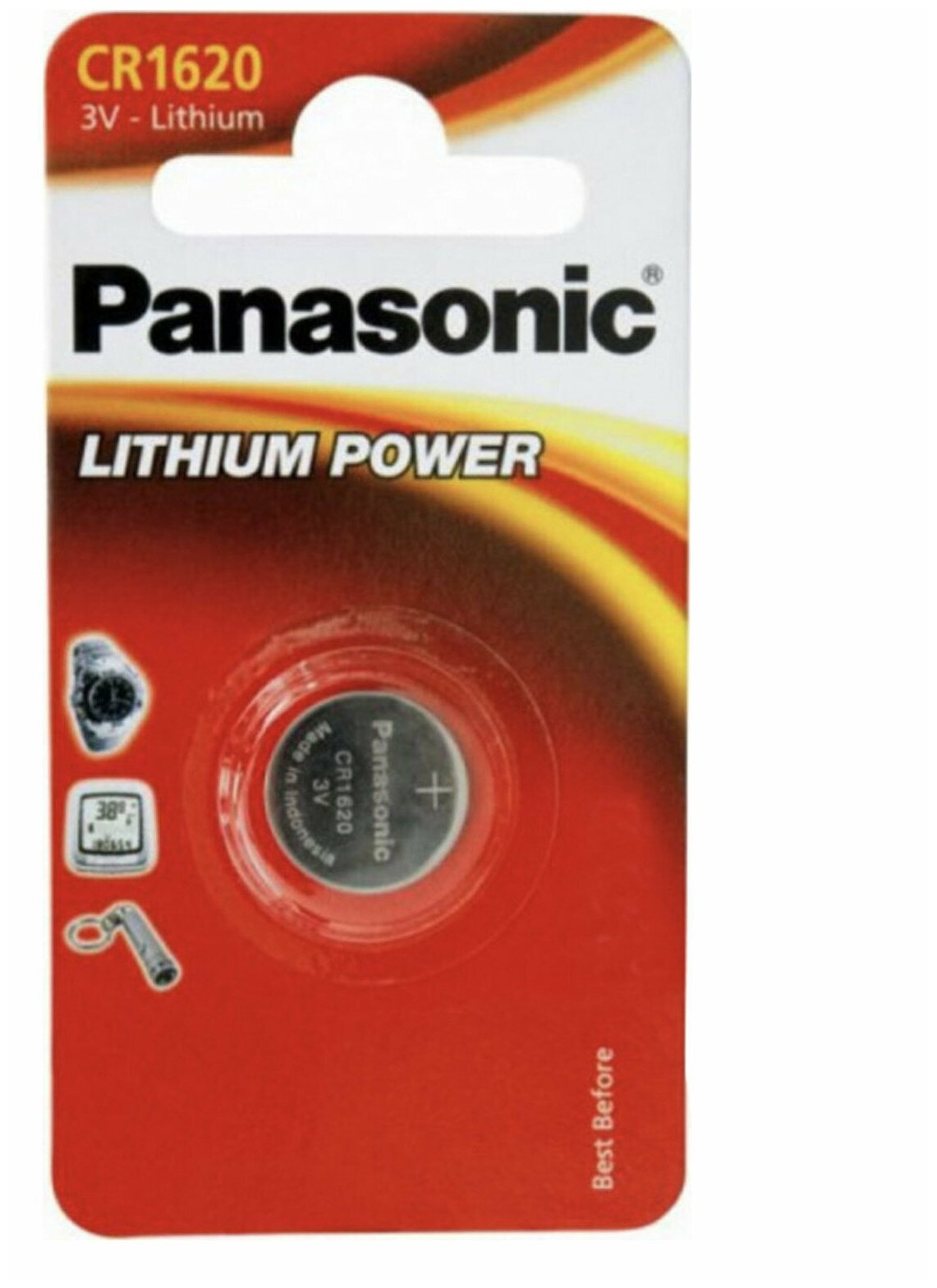 Батарейка Panasonic B1 5884 CR1620, Lithium, 3,0 В, 350 мА/ч, блистер