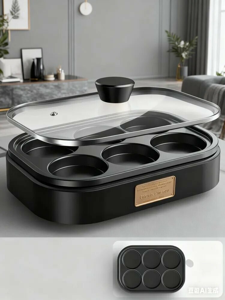 Блинница электрическая с натуральной каменной поверхностью, 6 секций, 40 см