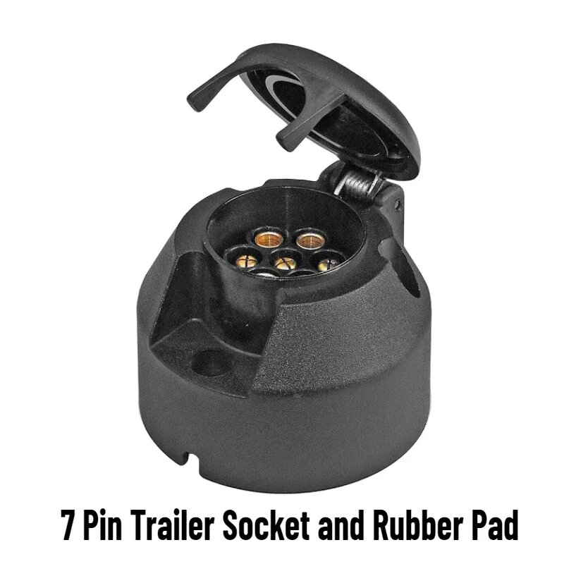 7-контактная розетка для прицепа для каравана, автофургона, буксировочного разъема, адаптера для фаркопа, пластиковая вилка, резиновая накладка, алюминиевый корпус