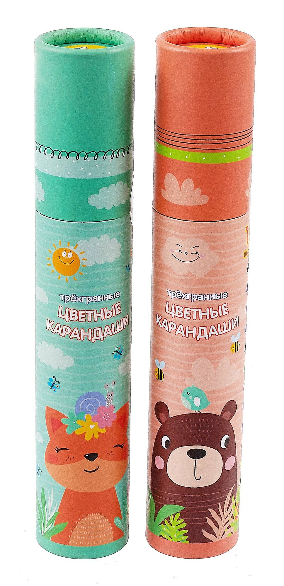 Карандаши цветные 12 цветов "Друзья енота" трехгранные, Мульти-Пульти