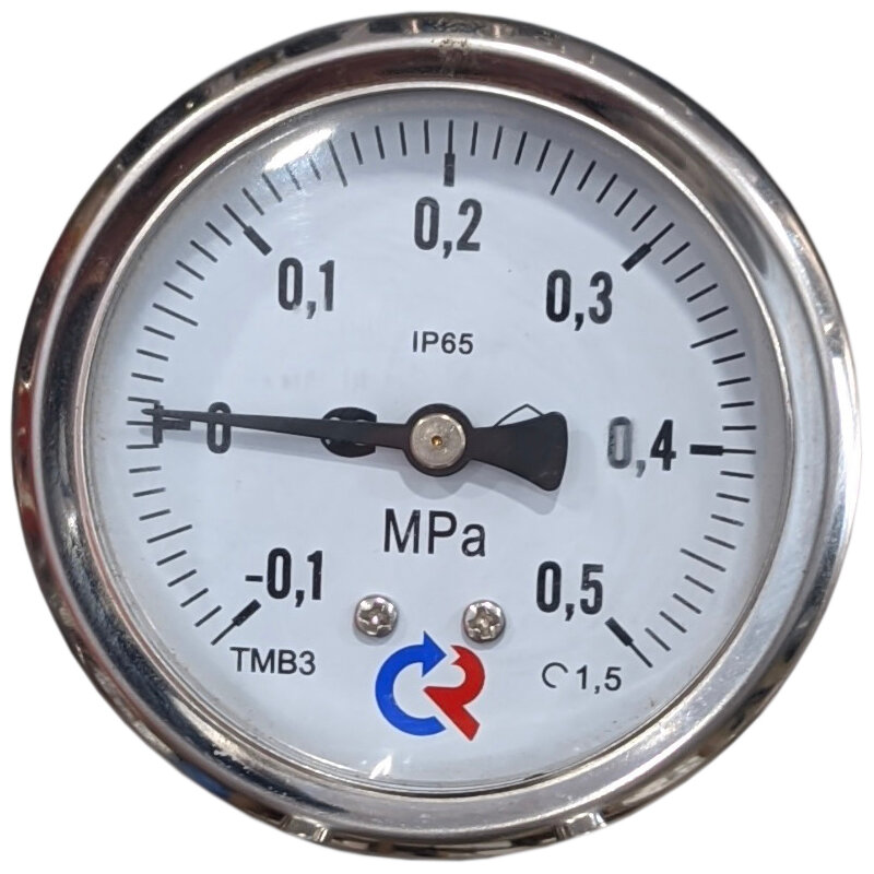 Мановакуумметр осевой Росма ТМВ-320Т.00 (-0.1-0.5МПа) G1/4 1.5 виброустойчивый (готовый к гидрозаполнению) 63мм, тип - ТМВ-320Т, осевое присоединение, шкала (-0.1-0.5МПа), резьба G1/4, класс точности 1.5, цвет хром