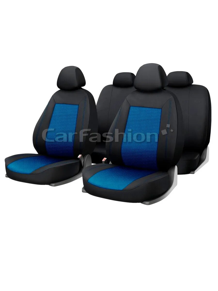 Чехлы «JACQUARD», черно-синие CarFashion