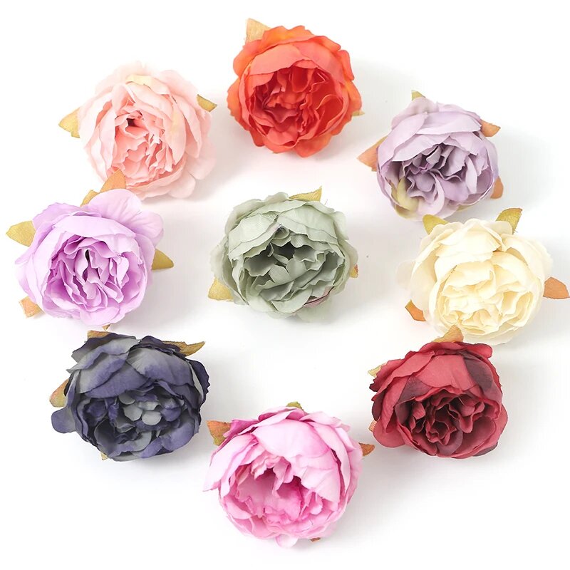 Искусственные пионы 5 см, 5 шт, цвет Random Color