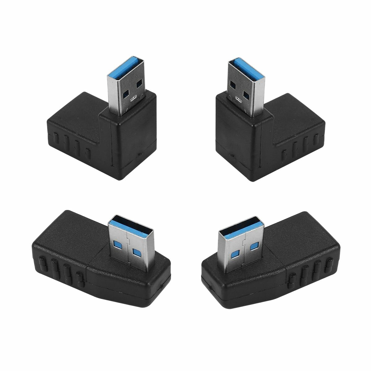 4 переходника USB 3.0, 90-градусный USB-разъем папа-мама , включая левый, правый, верхний, нижний угловой адаптер