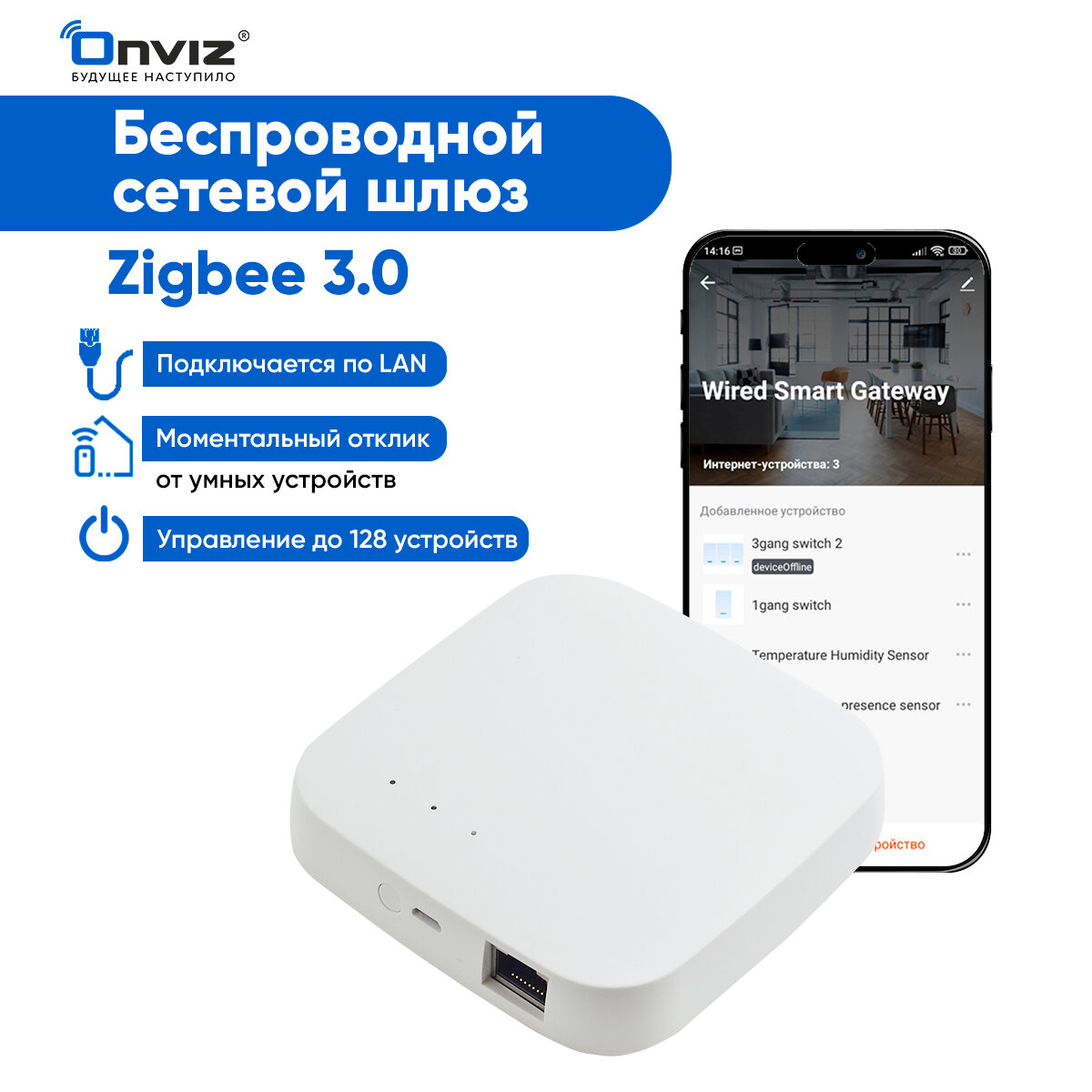 Бестселлер MOES Zigbee 3.0, проводной сетевой шлюз с кабелем для умного дома от Tuya