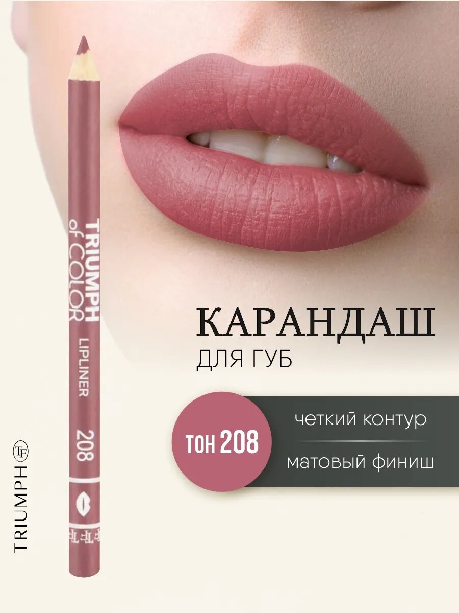 Карандаш для губ TF cosmetics Triumph of color, тон 208 raspberry / малина