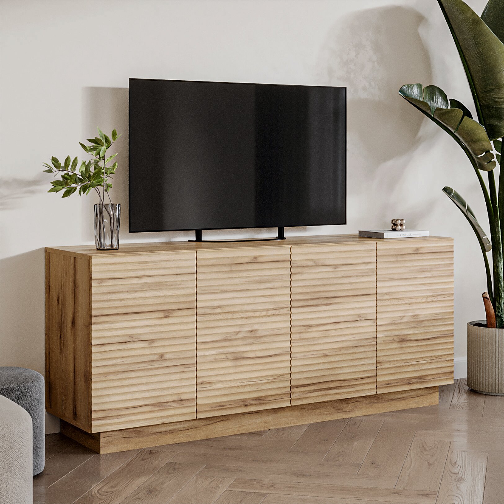 Тумба под телевизор Майер 153х40х65 Дуб золотистый, дуб тортуга, 04-02