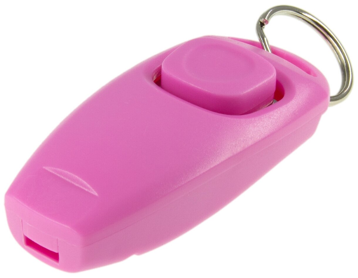 Кликер свисток для собак, с кольцом, ZooOne, розовый, 1009-03