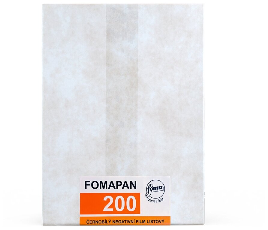 Фотопленка Foma Fomapan 200, 4х5", черно-белая, негативная, 25 листов