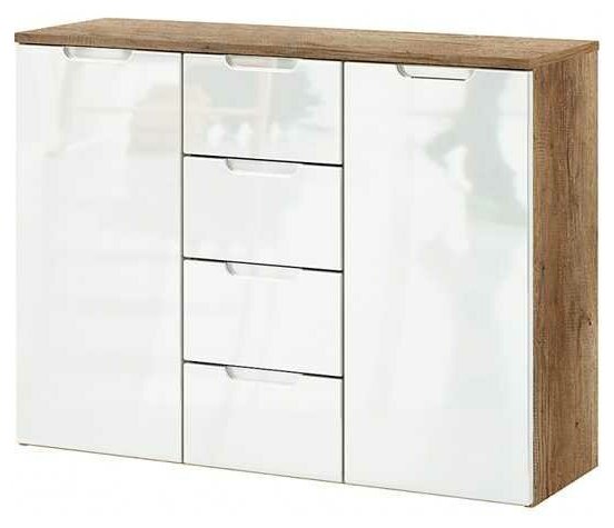 Комод Эфес-89 глянец МДФ Белый для одежды 120*90*51