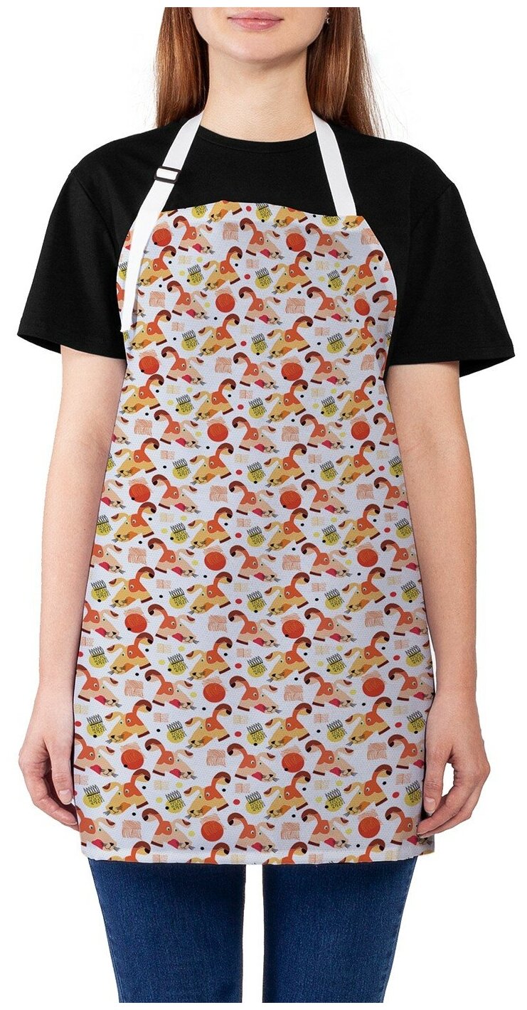 Фартук кухонный "Усатый пес", универсальный размер для женщин и мужчин, JoyArty