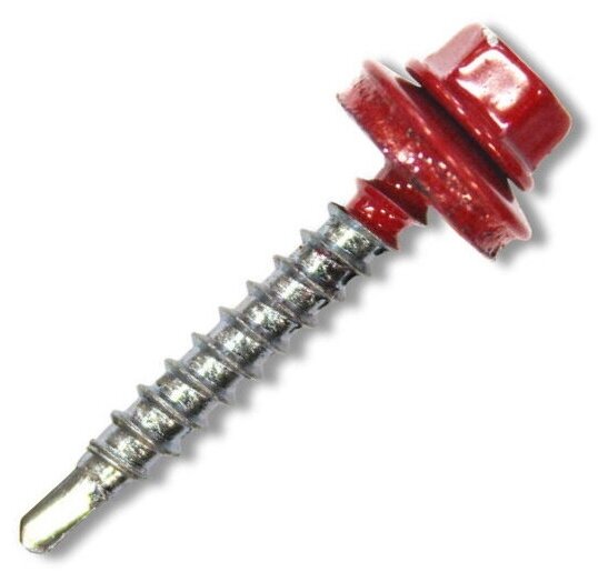 Саморез кровельный 4,8х38 мм, (250шт) RAL 3003 (Рубиново-красный)